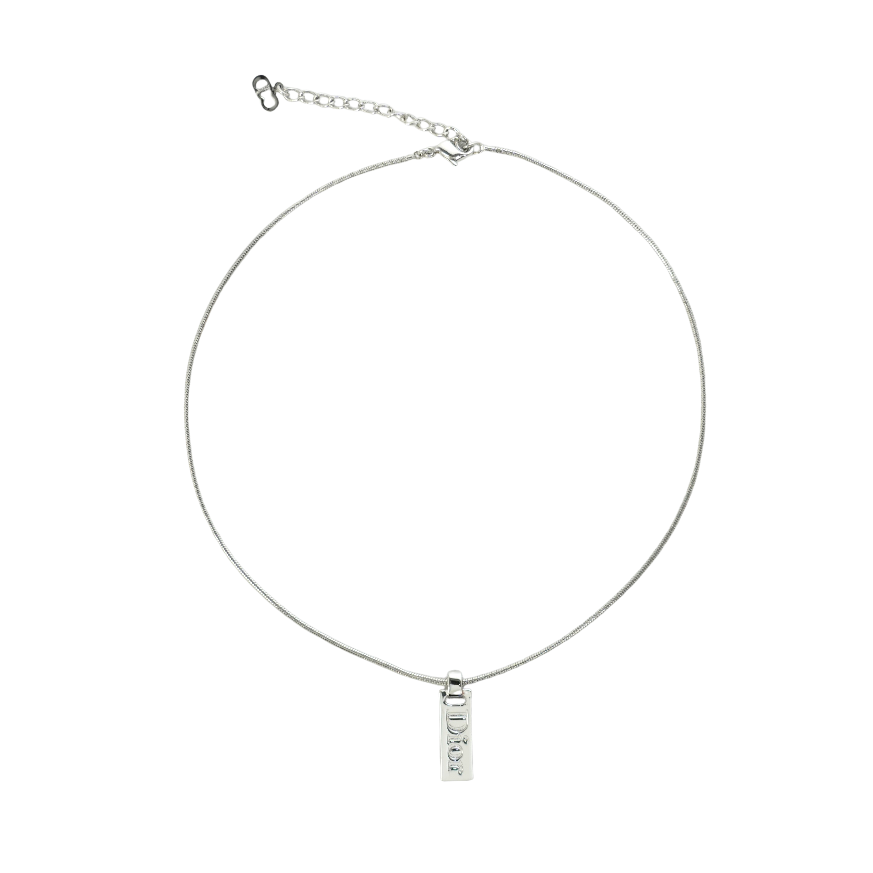 CHRISTIAN DIOR Logo Plate Necklace – Aime Vintage
